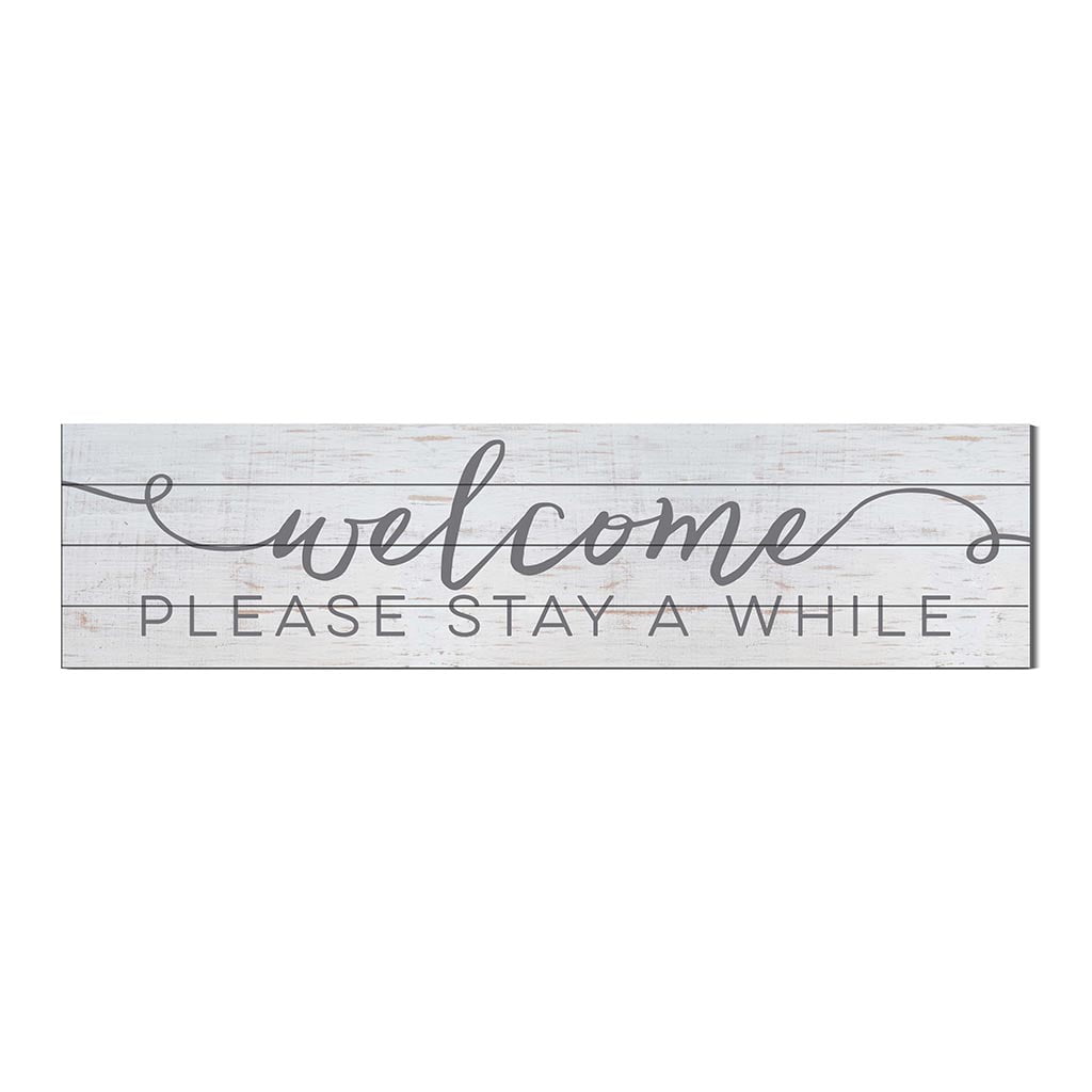 Kindred Hearts 40" Black and White "Welcome Please Stay a While" Slat ...