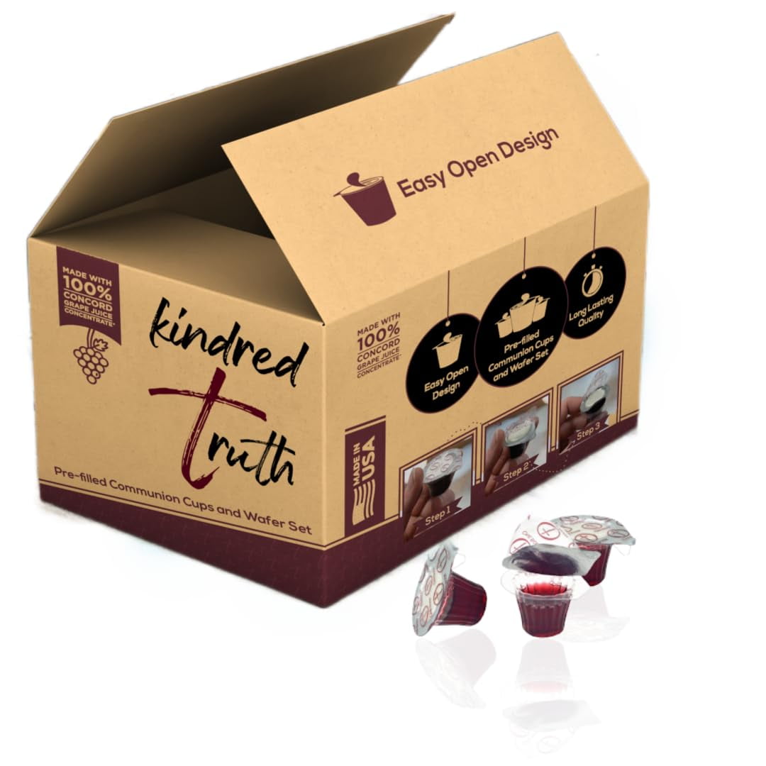Kindred Truth - Pre-filled Communion Cups & Wafers Set - 50 Counts ...
