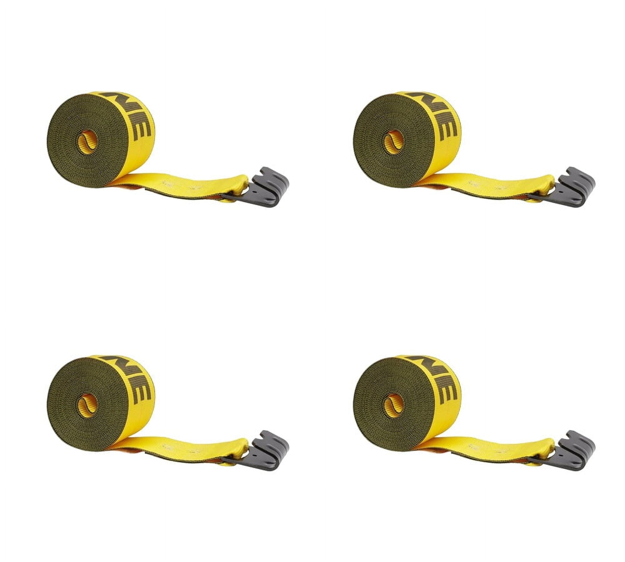 Kinedyne (4 Pack) 4" x 27' Winch Strap with Flat Hook - Gold - Walmart.com