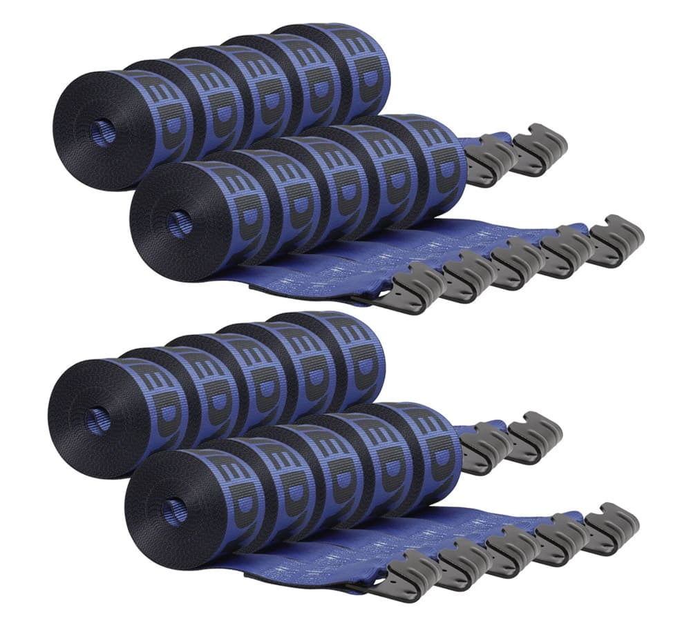 Kinedyne Winch Straps 4" x 30" Blue Heavy Duty Tie down w/ Flat Hooks ...