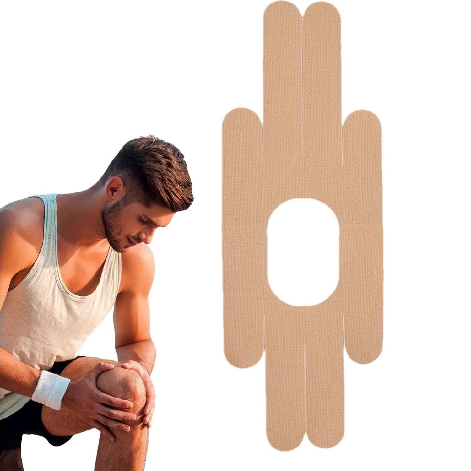 Kinesiology Tape for Knees, 10 Pcs Knee Tape for Knee Pain Relief Pre ...