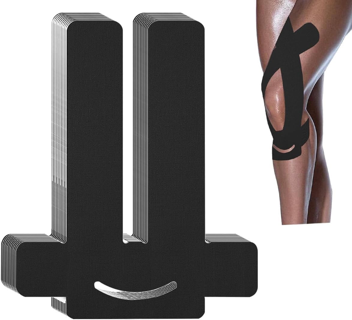 Kinesiology Tape for Knees, 12 Count Pre-Cut Waterproof Knee Tape for Knee Pain Relief Pre Cut ...