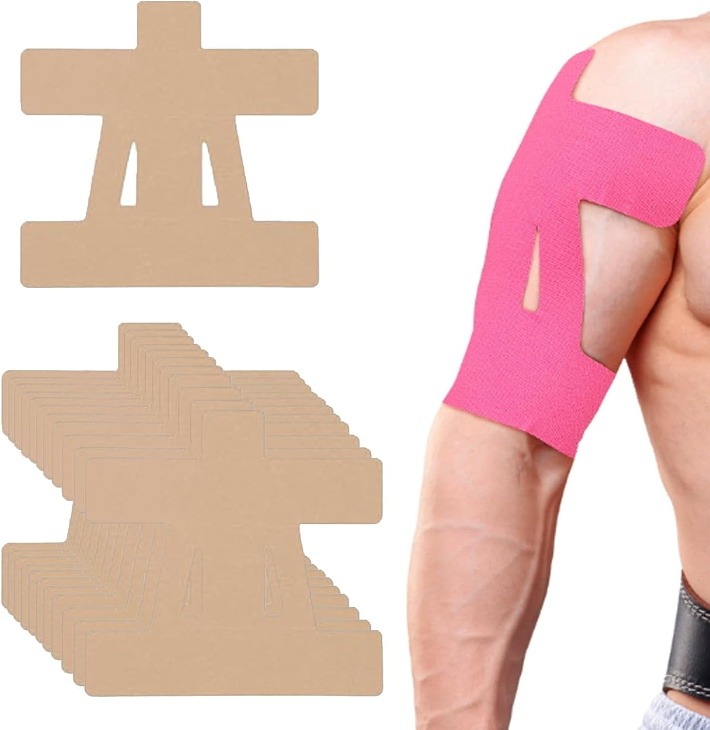 Kinesiology Tape for Shoulder Pain Relief Pre Cut Sports Waterproof, Breathable Enhance Elastic ...