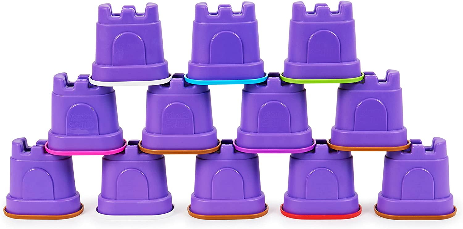 Kinetic Sand Play Set, 12-Pack Castle Containers, Multi-Color Sensory ...