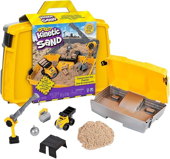 Kinetic Sand, Construction Site Folding Sandbox with Toy Truck, 2lbs ...