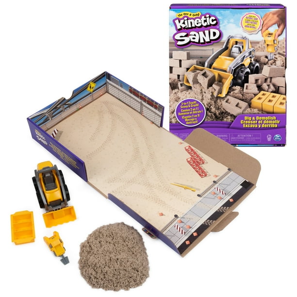 Kinetic Sand, Dig & Demolish Playset with 1lb Kinetic Sand and Toy ...