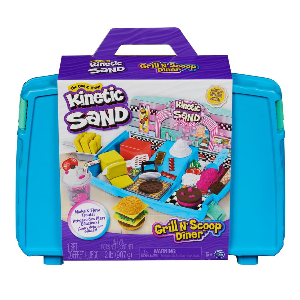 Kinetic Sand Grill 'n Scoop Diner, 2lbs, Playset with Kitchen Tools and ...