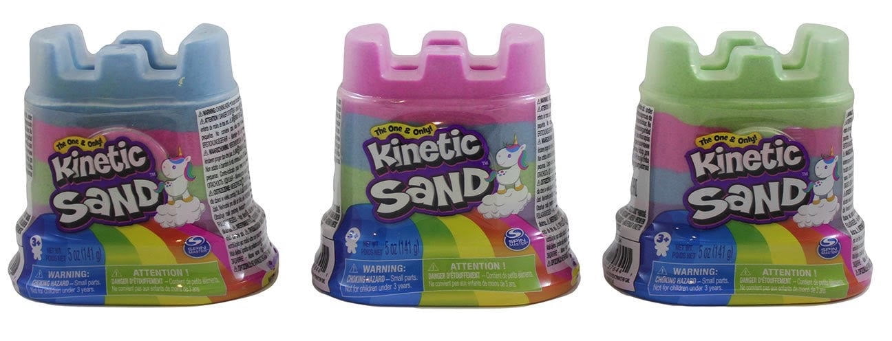 Kinetic Sand Rainbow Castle Container, Mixed Colours (3 Packs ...