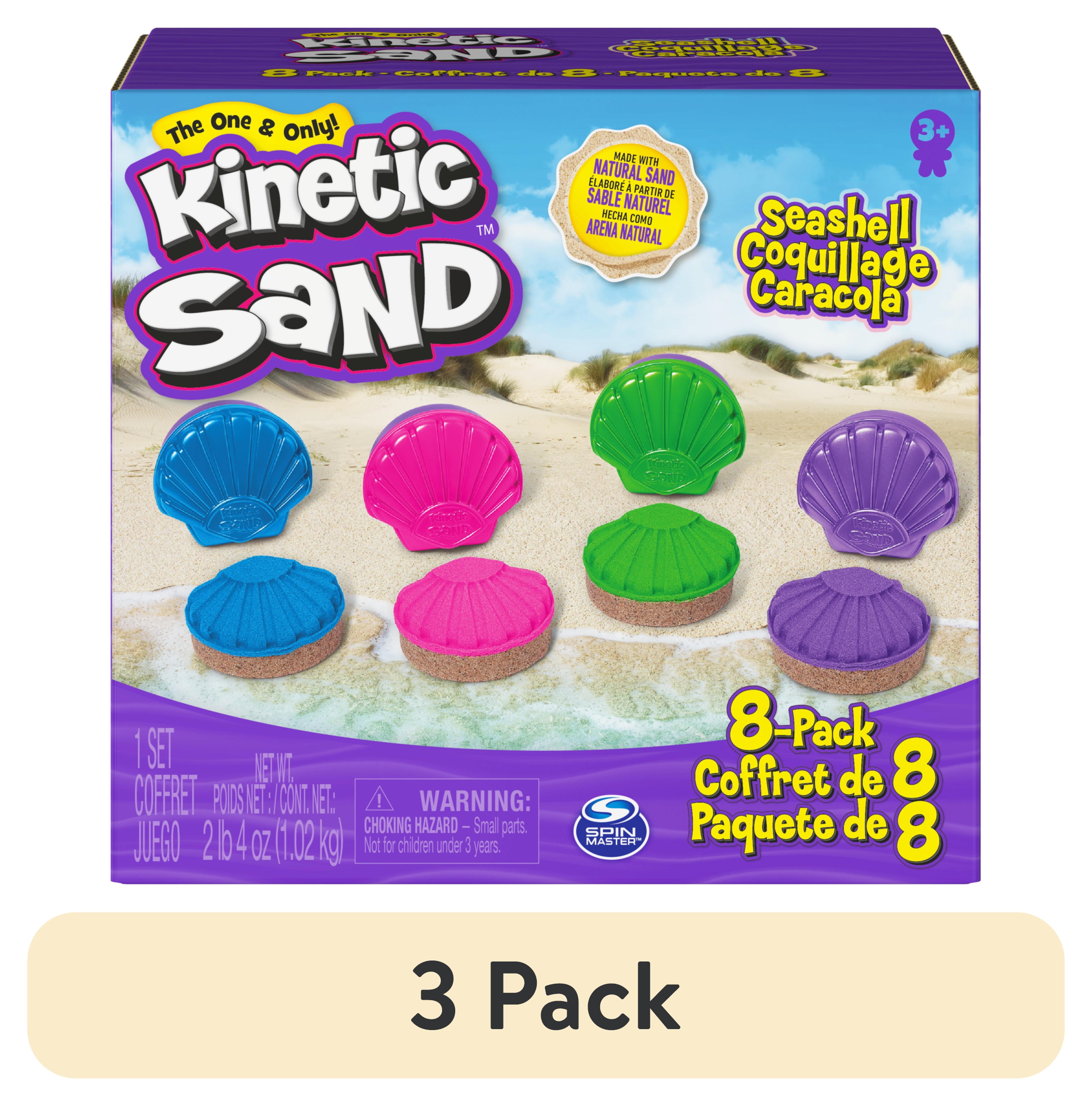 (3 pack) Kinetic Sand, Seashell Containers 8-Pack, for Kids Ages 3 and ...