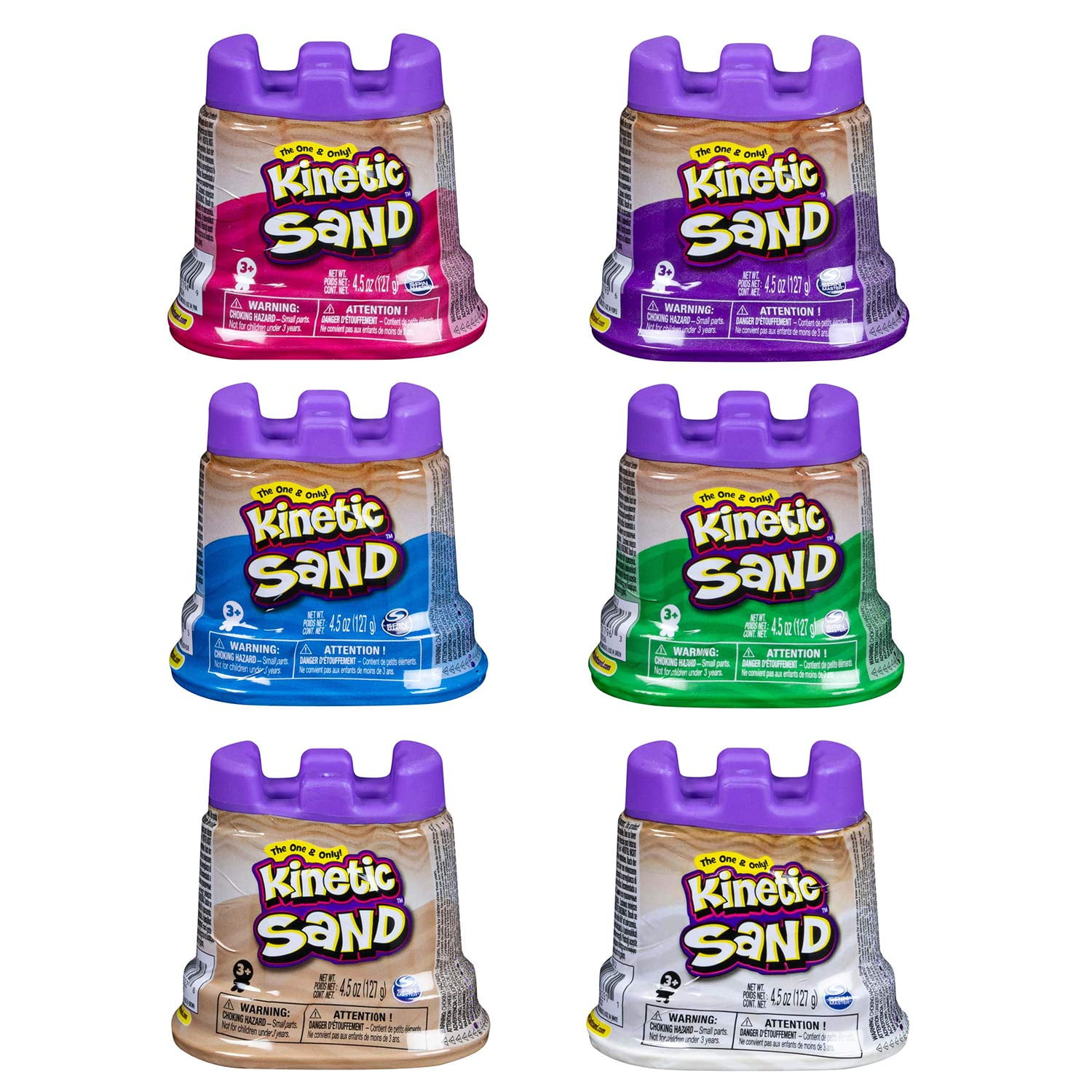 Kinetic Sand Single Container 6-Pack with Neon Pink, Purple, Blue ...