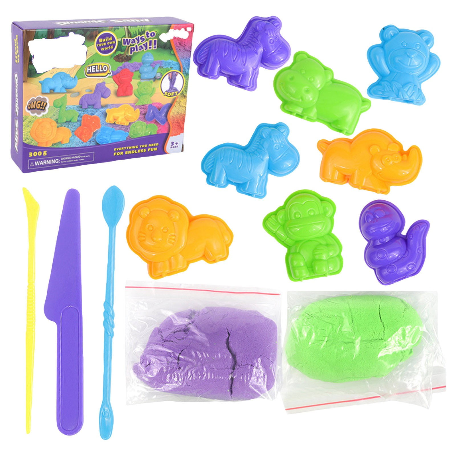 Kinetic Sand, Slice N’ Surprise Set with 13.5oz of Black, Pink and Blue ...