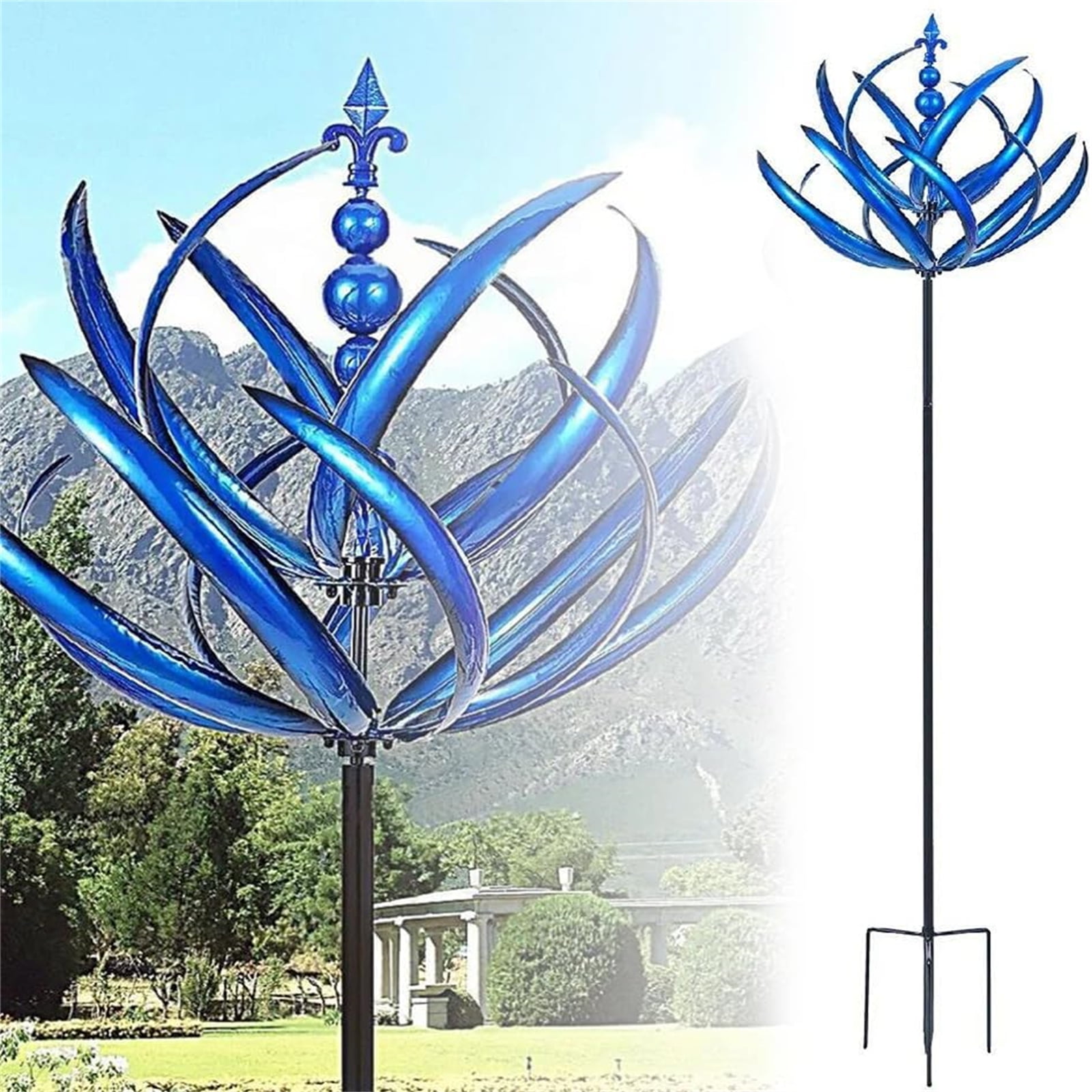 Kinetic Wind Spinners Outdoor,3D Unique and Magical Metal Windmill with ...