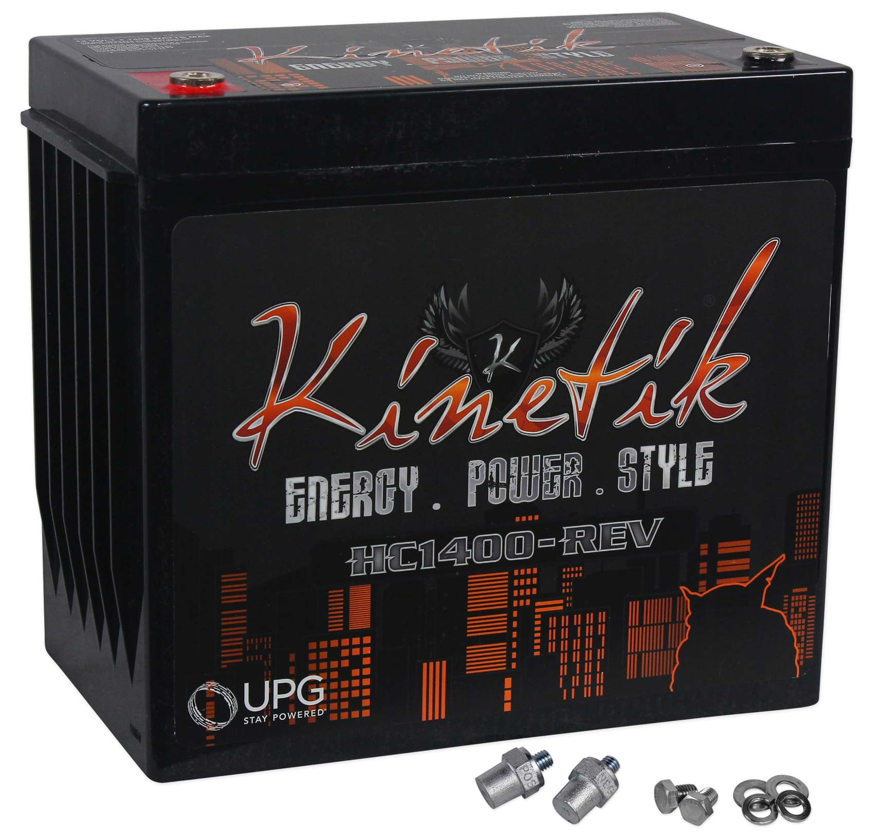 Kinetik HC1400-REV 1400 Watt 12V AGM High Current Car Audio Power Cell ...