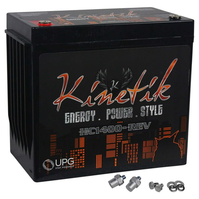 Kinetik HC1400-REV 1400 Watt 12V AGM High Current Car Audio Power Cell ...