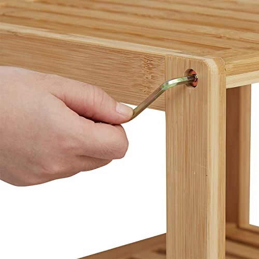 Kinfant Bamboo Bathroom Floor Cabinet Furniture - Free-Standing Storage ...