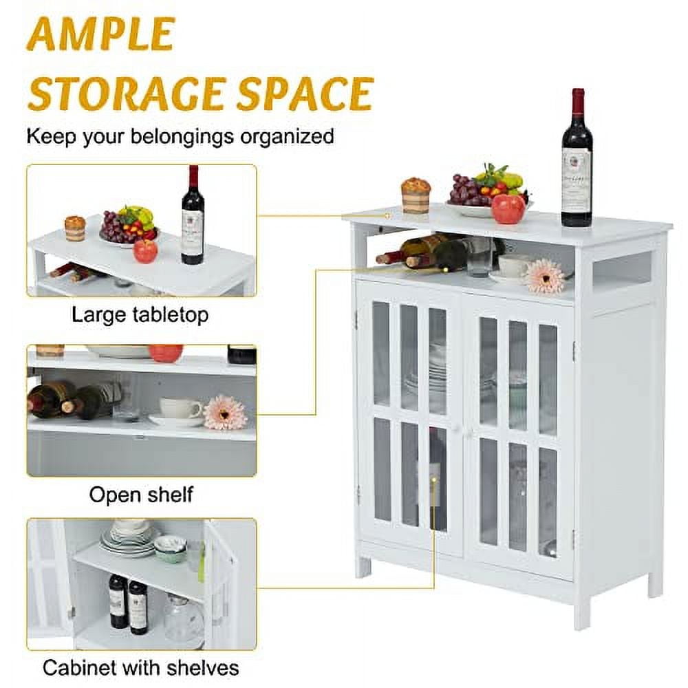 Kinfant Buffets Sideboard Storage Cabinet - Wooden Console Table with ...