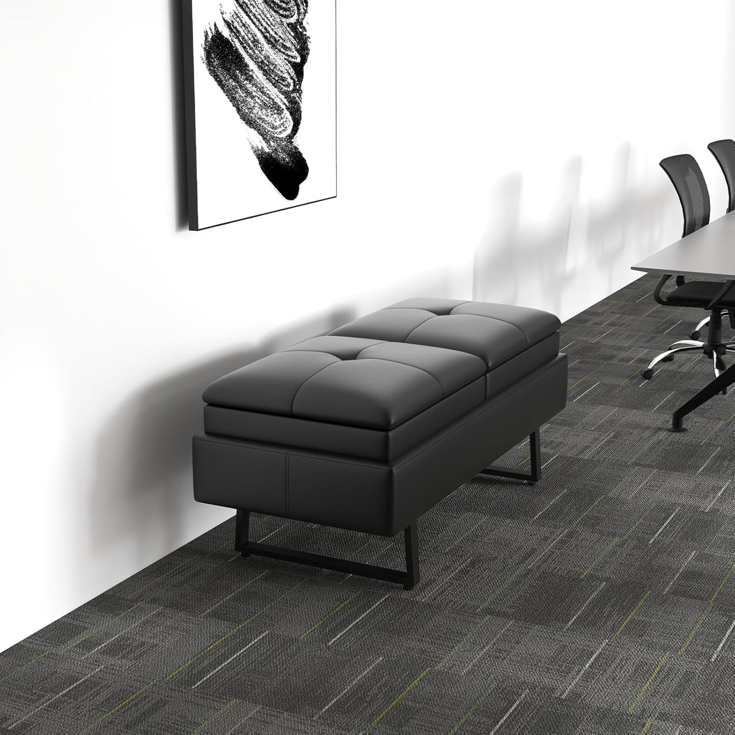 Kinfant Faux Leather Waiting Room Chairs - 2-Seat Modern Upholstered ...