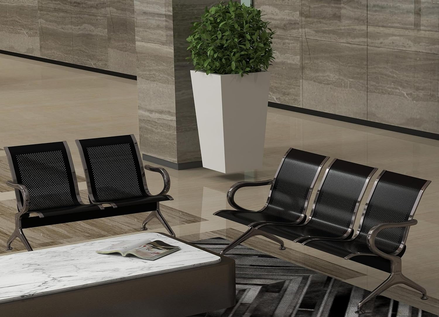 Kinfant Waiting Room Chair - Guest Reception Chairs for Airport Hospital Bank Salon Barber Hall ...