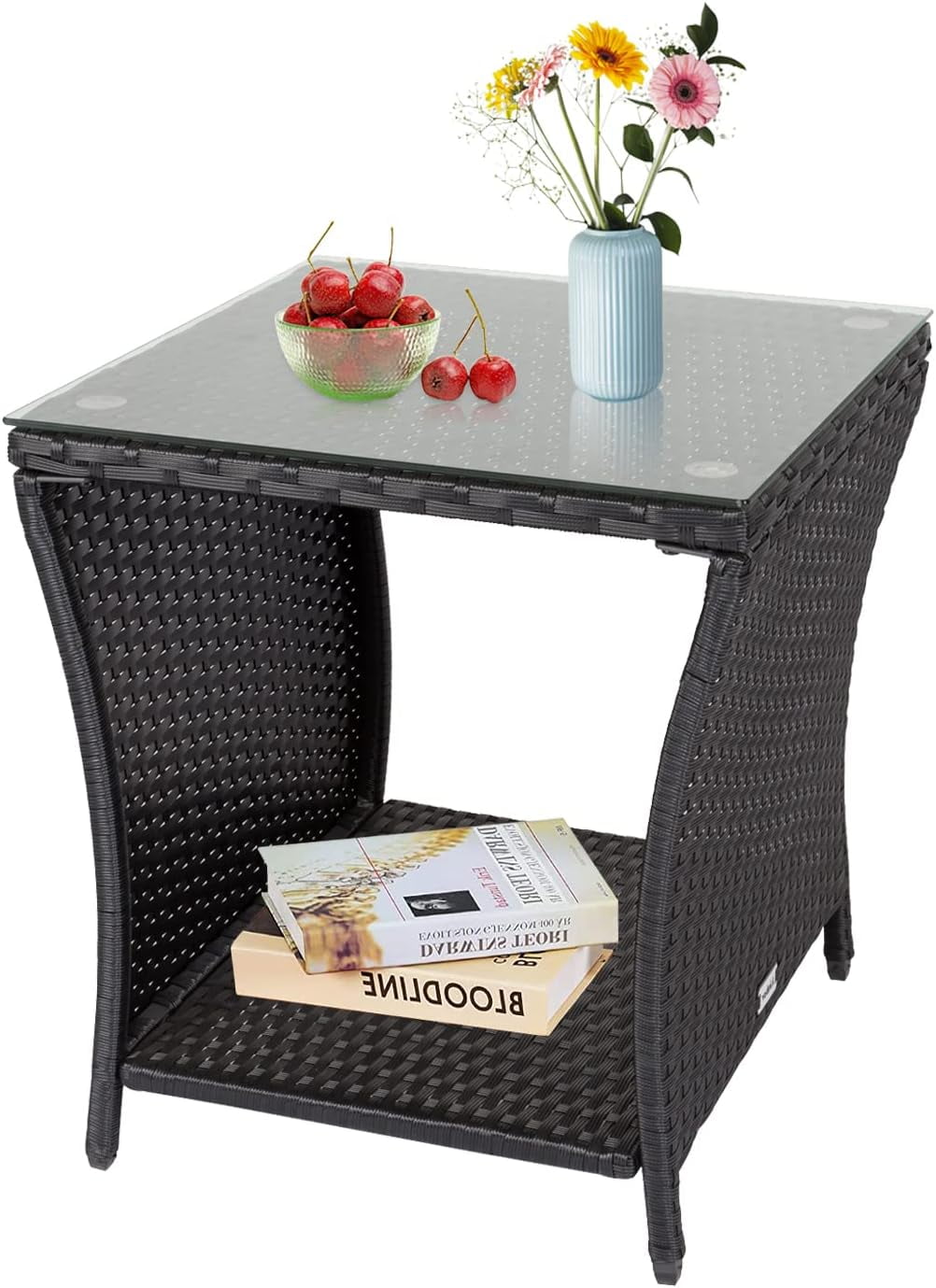 Kinfant Wicker Rattan Coffee Table - Outdoor Coffee Tables for Patio ...