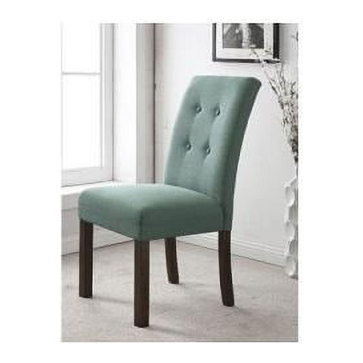 Kinfine Four Button Tufted Parson Chair Aqua Textured - Walmart.com