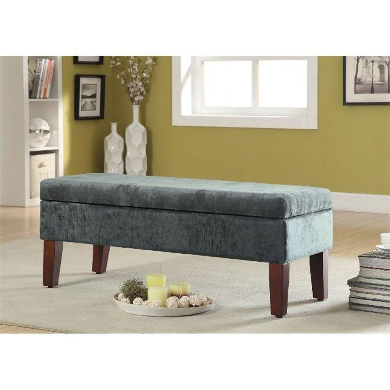 Kinfine N8545-F1259 Teal Velvet Storage Bed Bench - Walmart.com