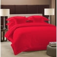 King ( 104" x 90" ) (Red, Stripe) 5-Piece Duvet Cover Set 3-Sided ...