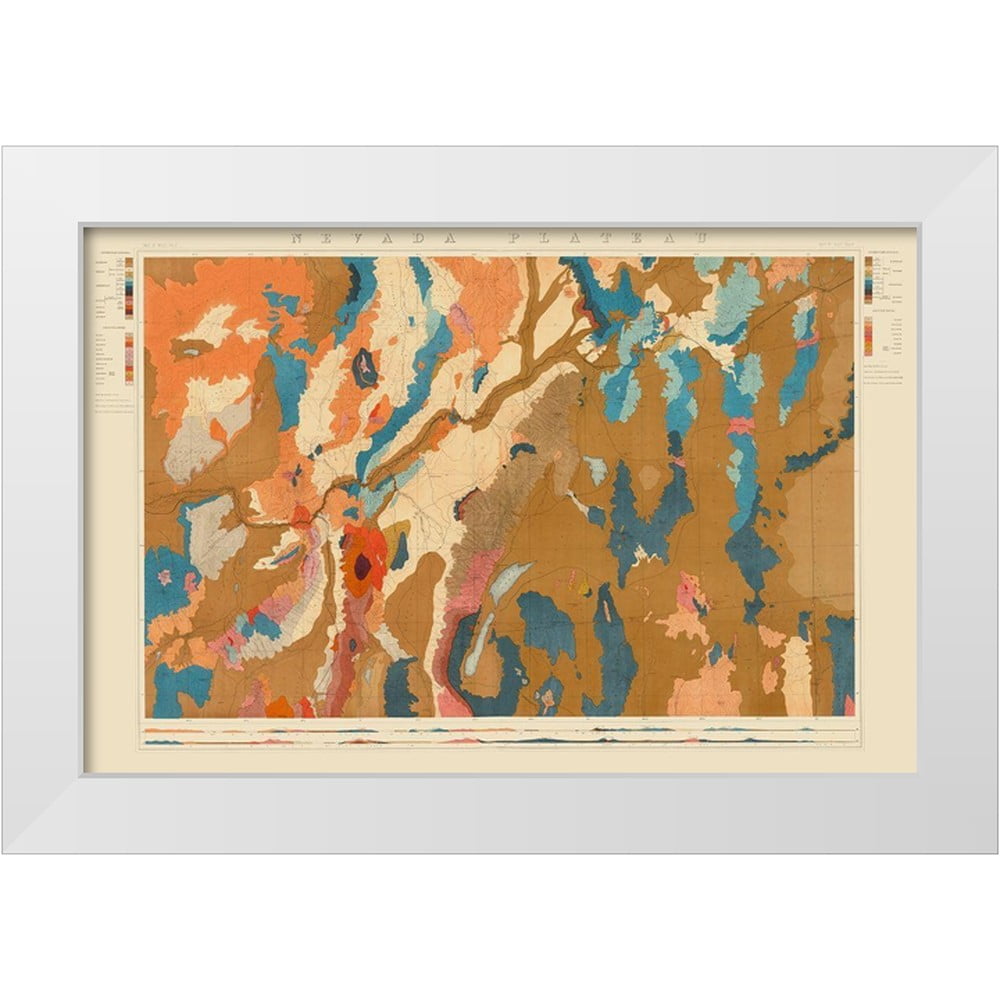 King 18x13 White Modern Wood Framed Museum Art Print Titled - Nevada ...