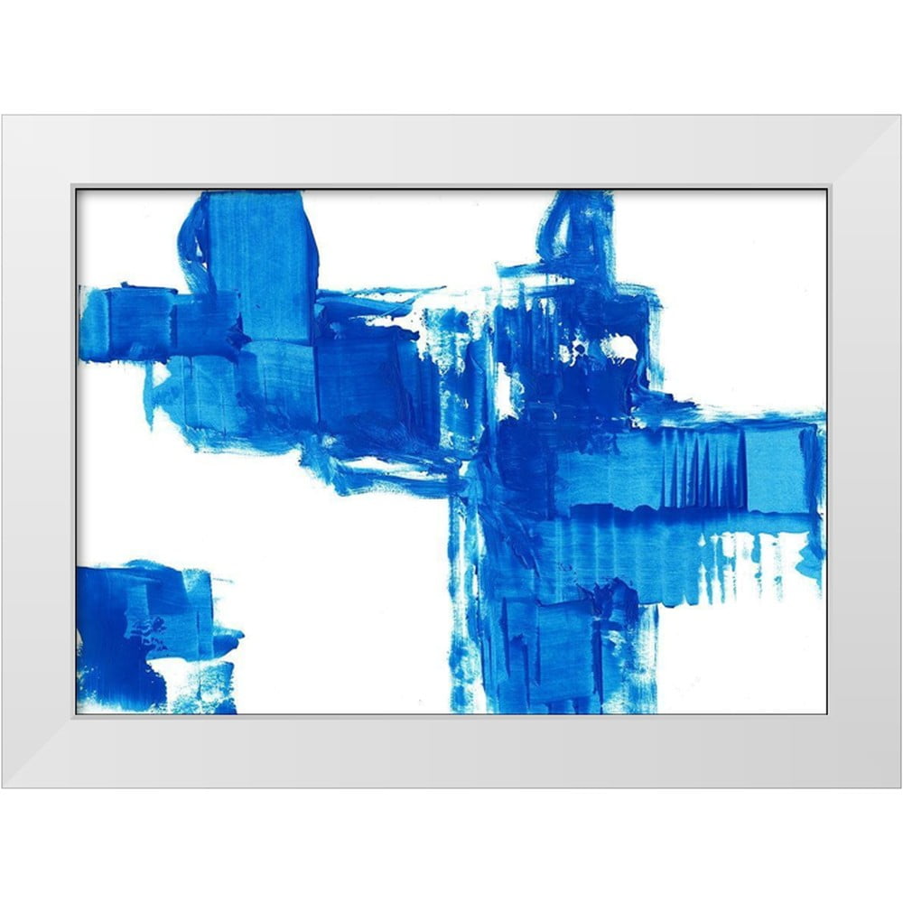 King 32x24 White Modern Wood Framed Museum Art Print Titled - Blue Mark ...