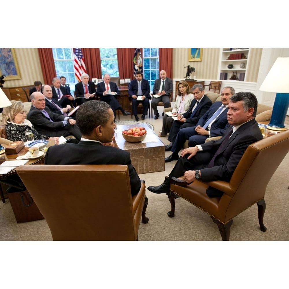 King Abdullah Ii Of Jordan And Members Of The Jordanian Delegation In ...