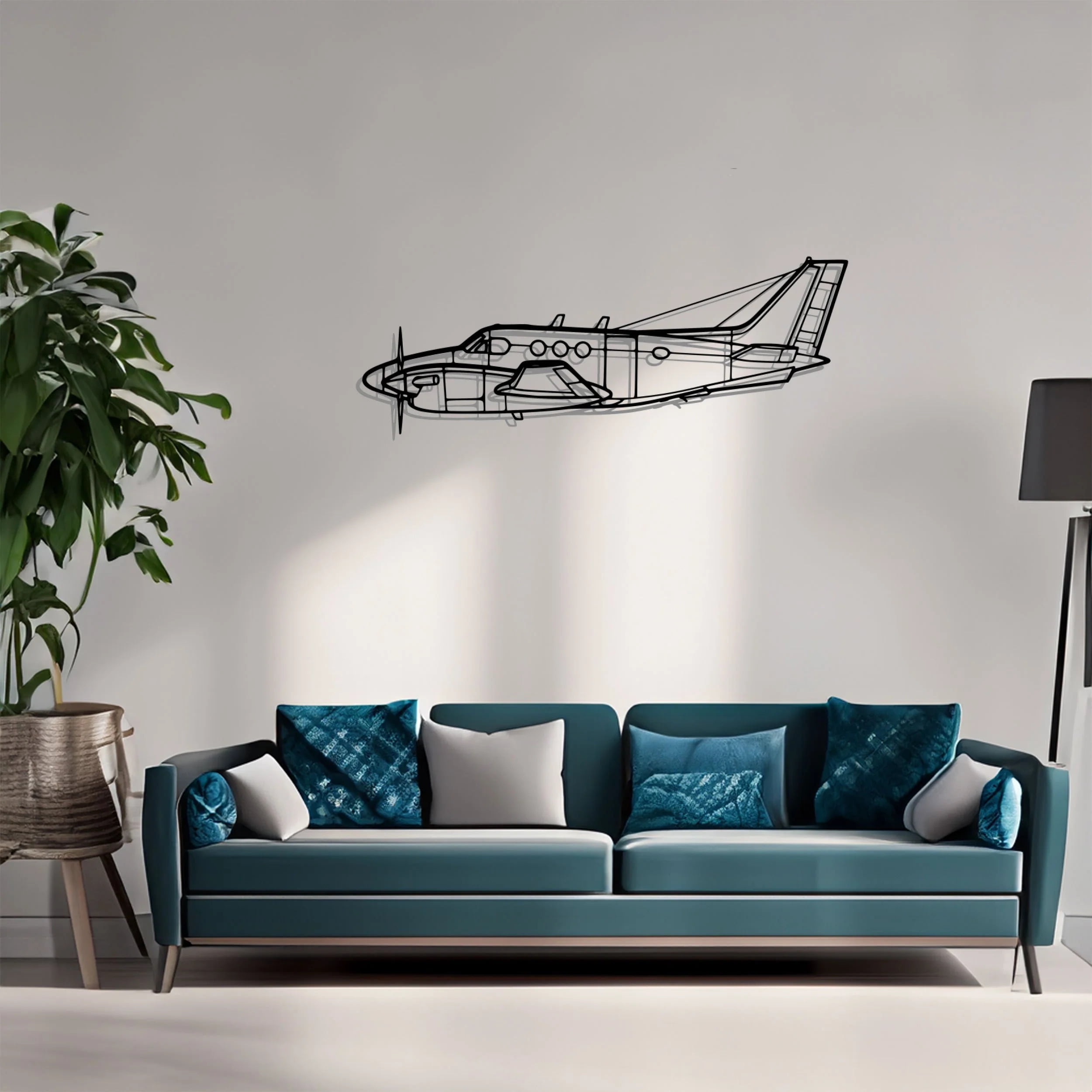 King Air C90A Silhouette Metal Wall Art, Airplane Silhouette Wall Decor ...