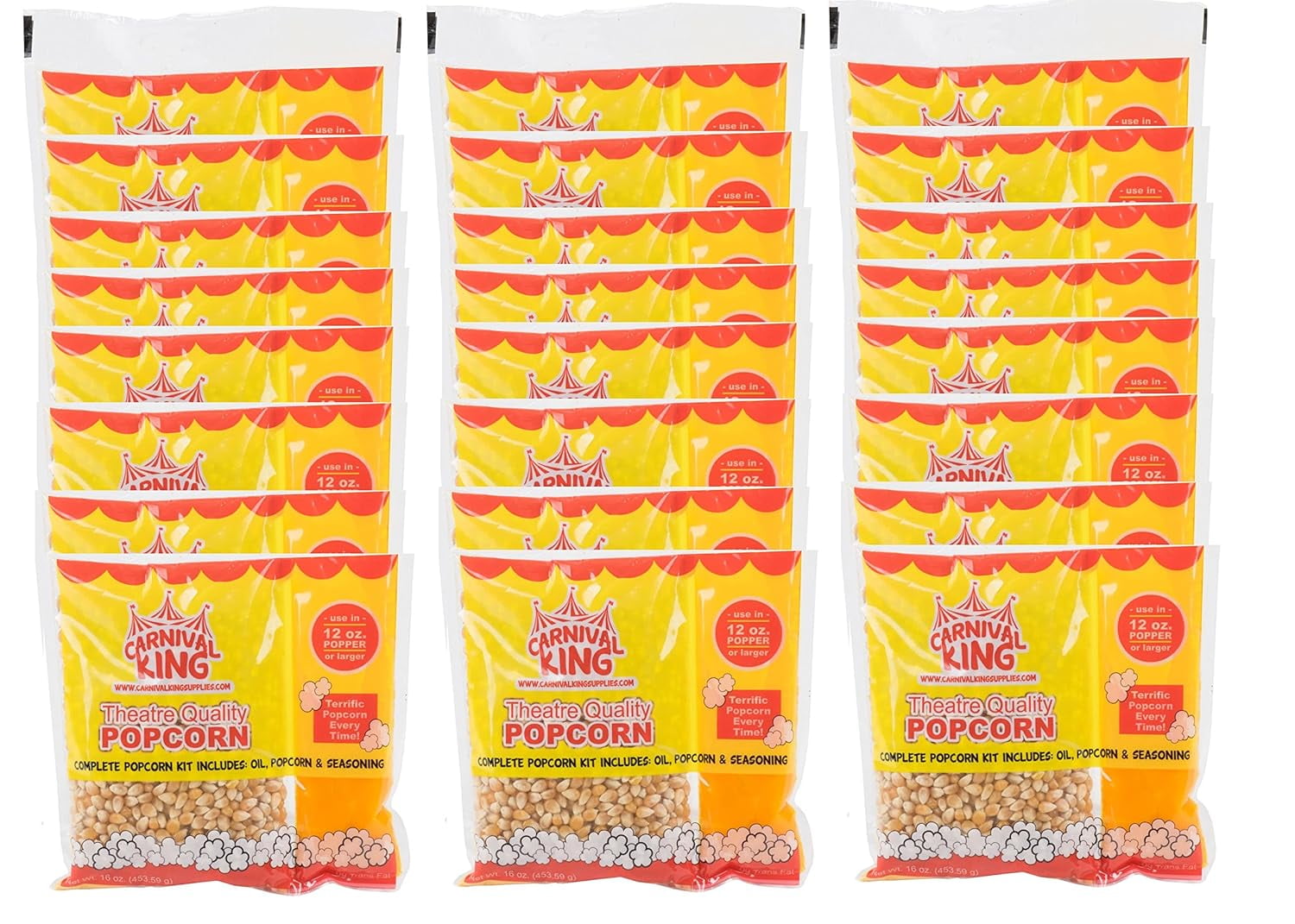 King All In One Popcorn Kit for 12 oz. to 14 oz. Poppers 24 Case ...