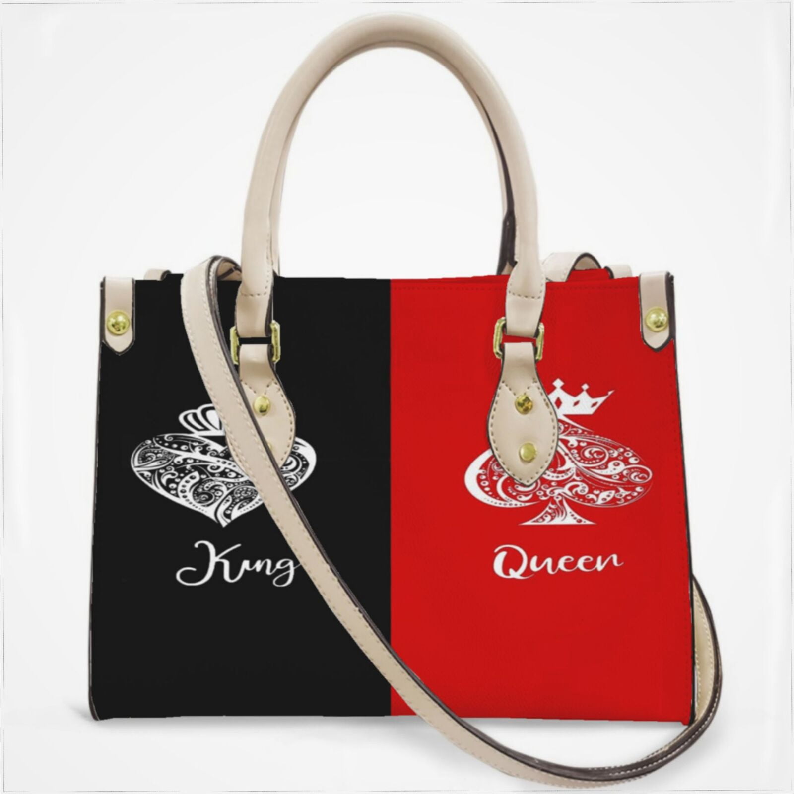 King And Queen Cross Body Bags For Women Small Leather Female Handbags ...