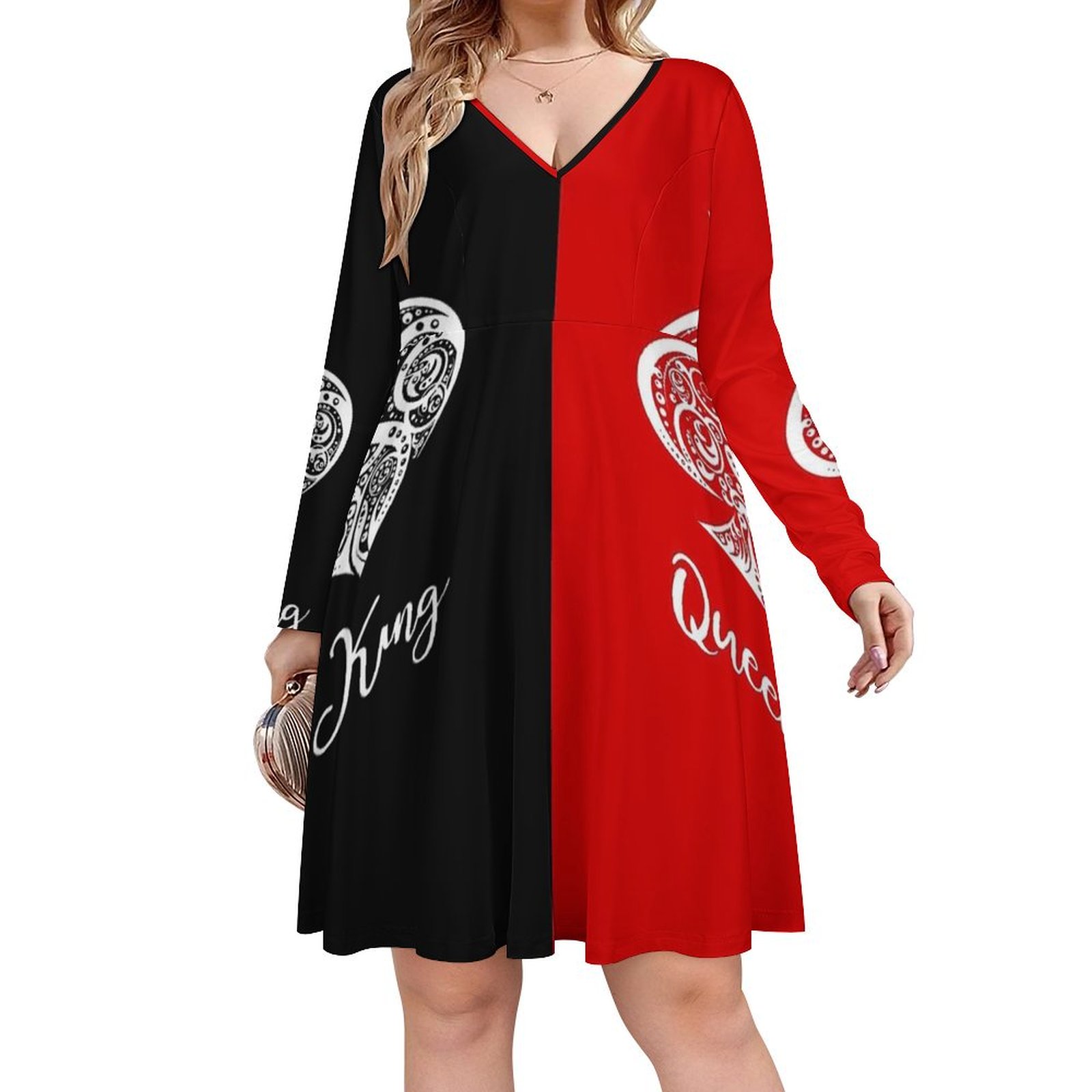 King And Queen Long Sleeve Sexy Dresses For Women Ladies Vintage ...