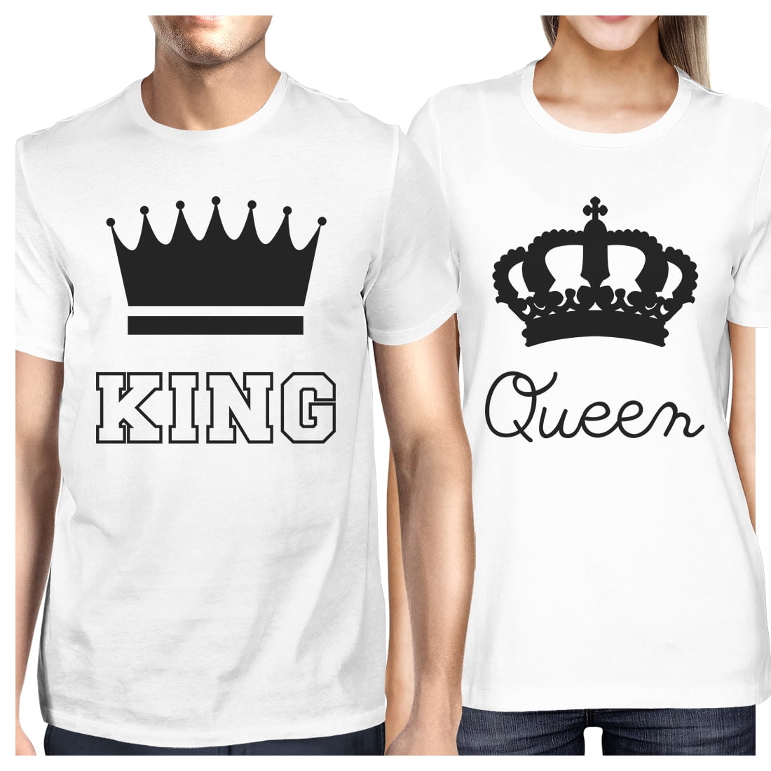 King And Queen Matching Couple Gift Shirts White For Anniversary ...