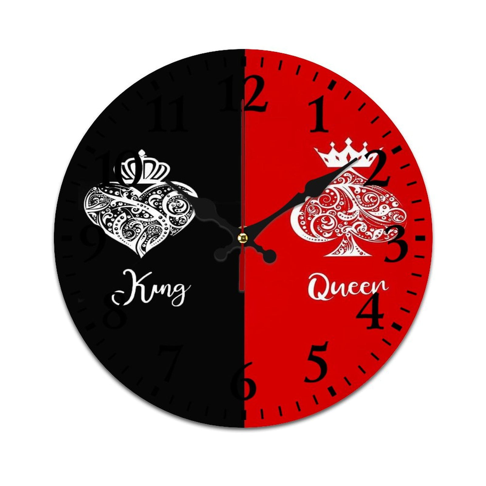 King And Queen Wall Clock Modern Design Clocks Wall Hanging Home Office School Clocks Round PVC ...