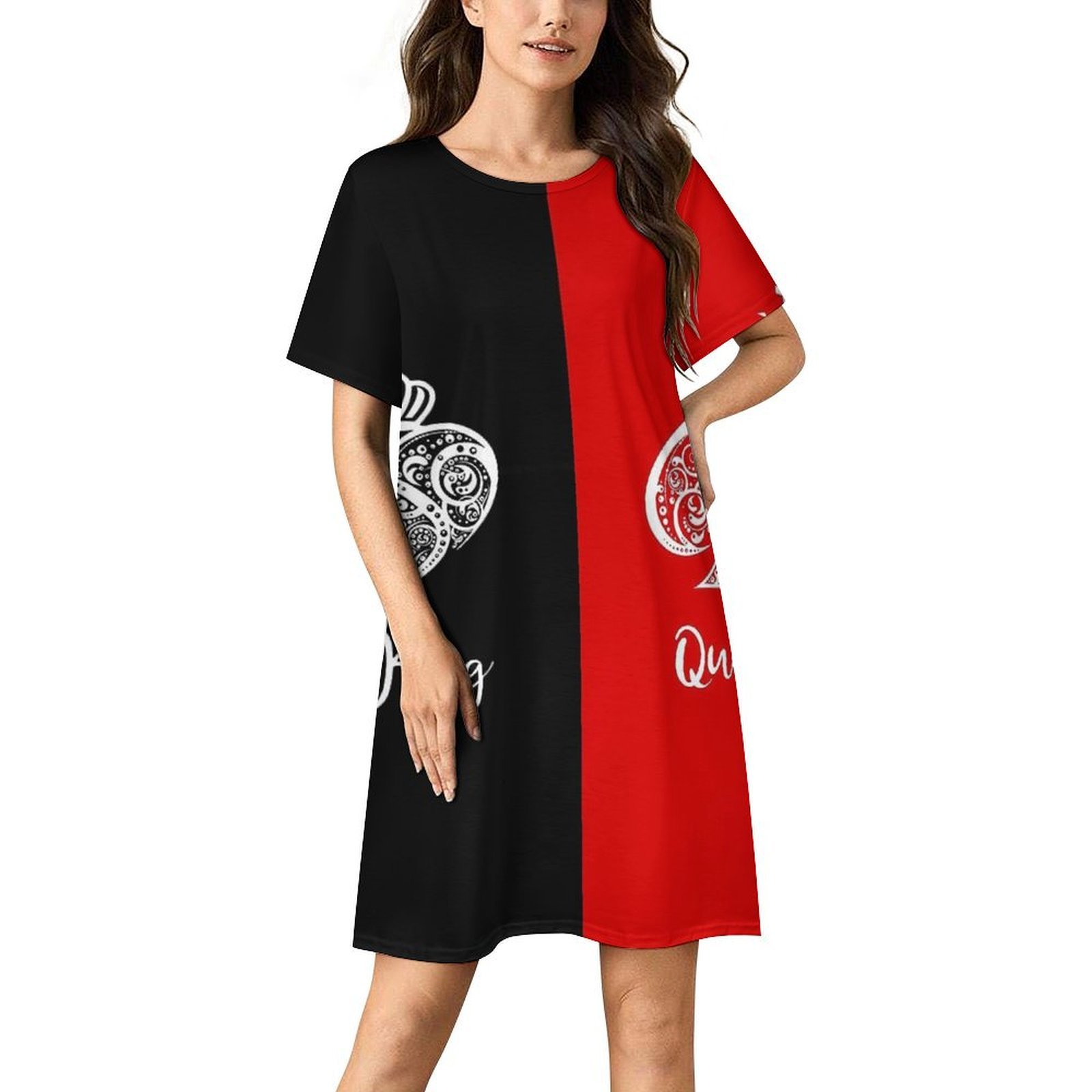 King And Queen Women Nightgown Sleepwear Short Sleeves For Vacations ...