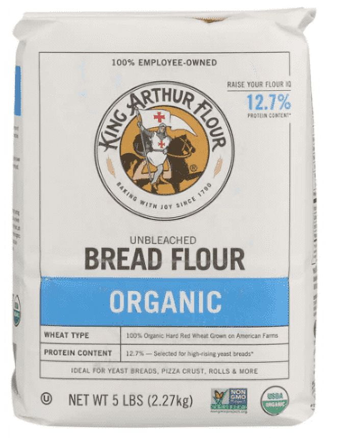 King Arthur Baking Company Organic Unbleached Bread Flour 5 lbs Pack of ...