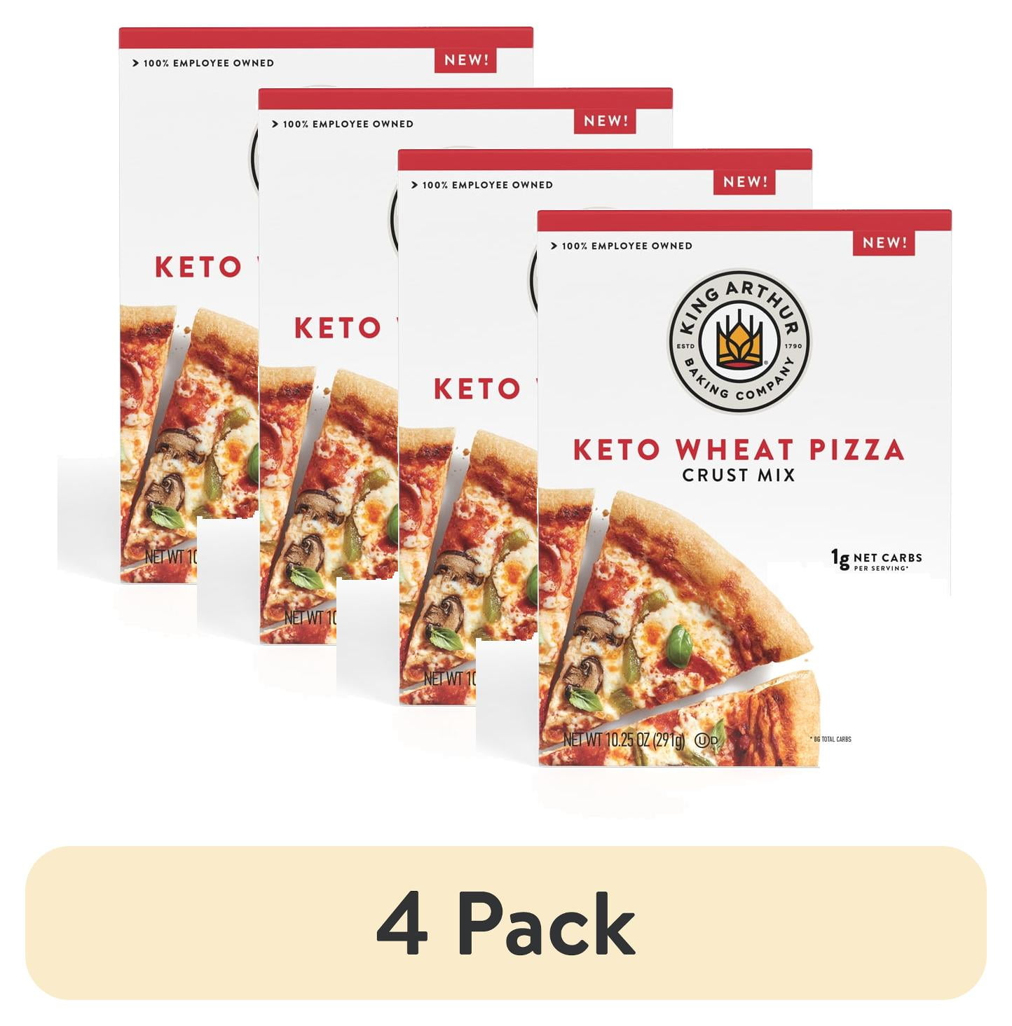 (4 pack) King Arthur Baking Keto Pizza Crust Mix, 1g Net Carbs Per ...