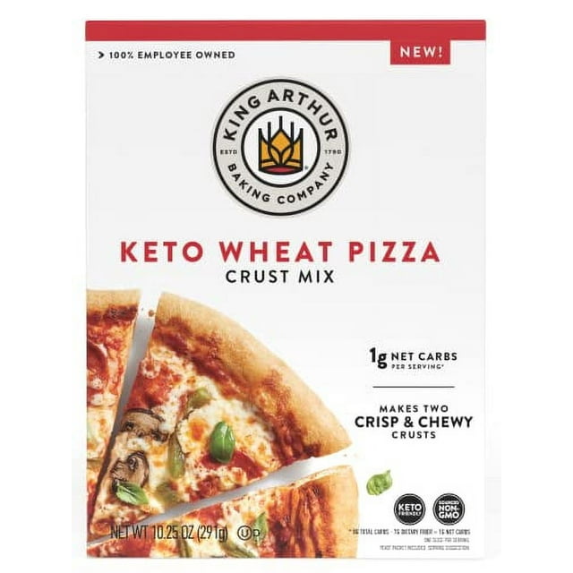 King Arthur Baking Keto Pizza Crust Mix, 1g Net Carbs Per Serving, Low ...