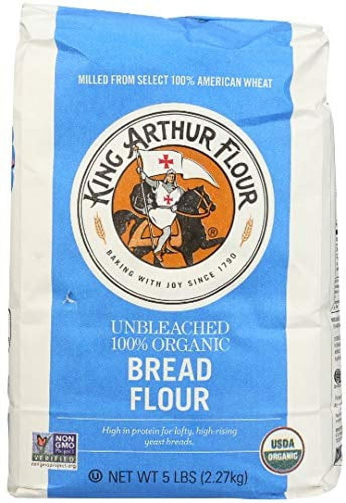 King Arthur Organic Unbleached Bread Flour, Non Gmo, 5 Lb (Pack Of 6 ...