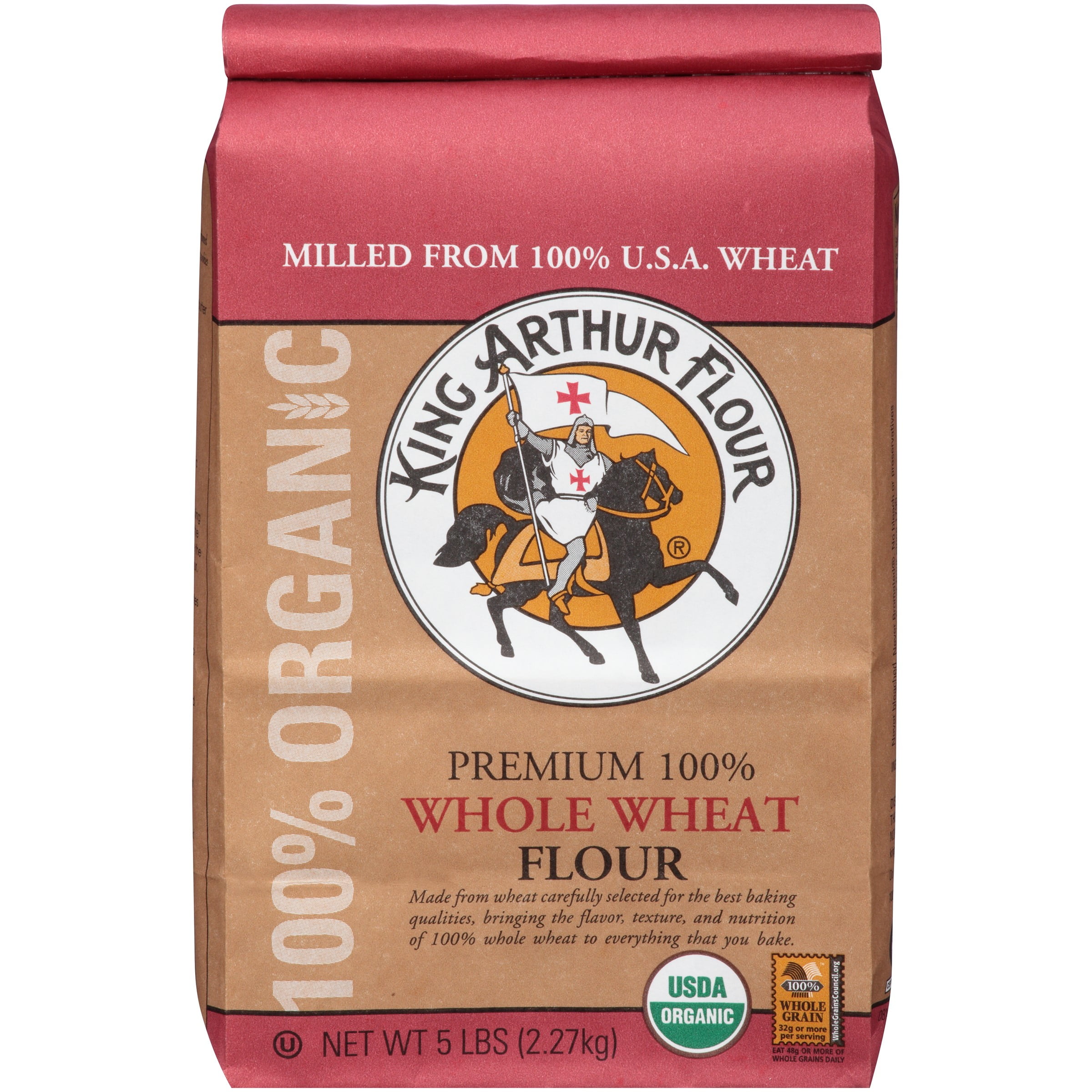 King Arthur Organic Whole Wheat Flour, 5 Lb - Walmart.com
