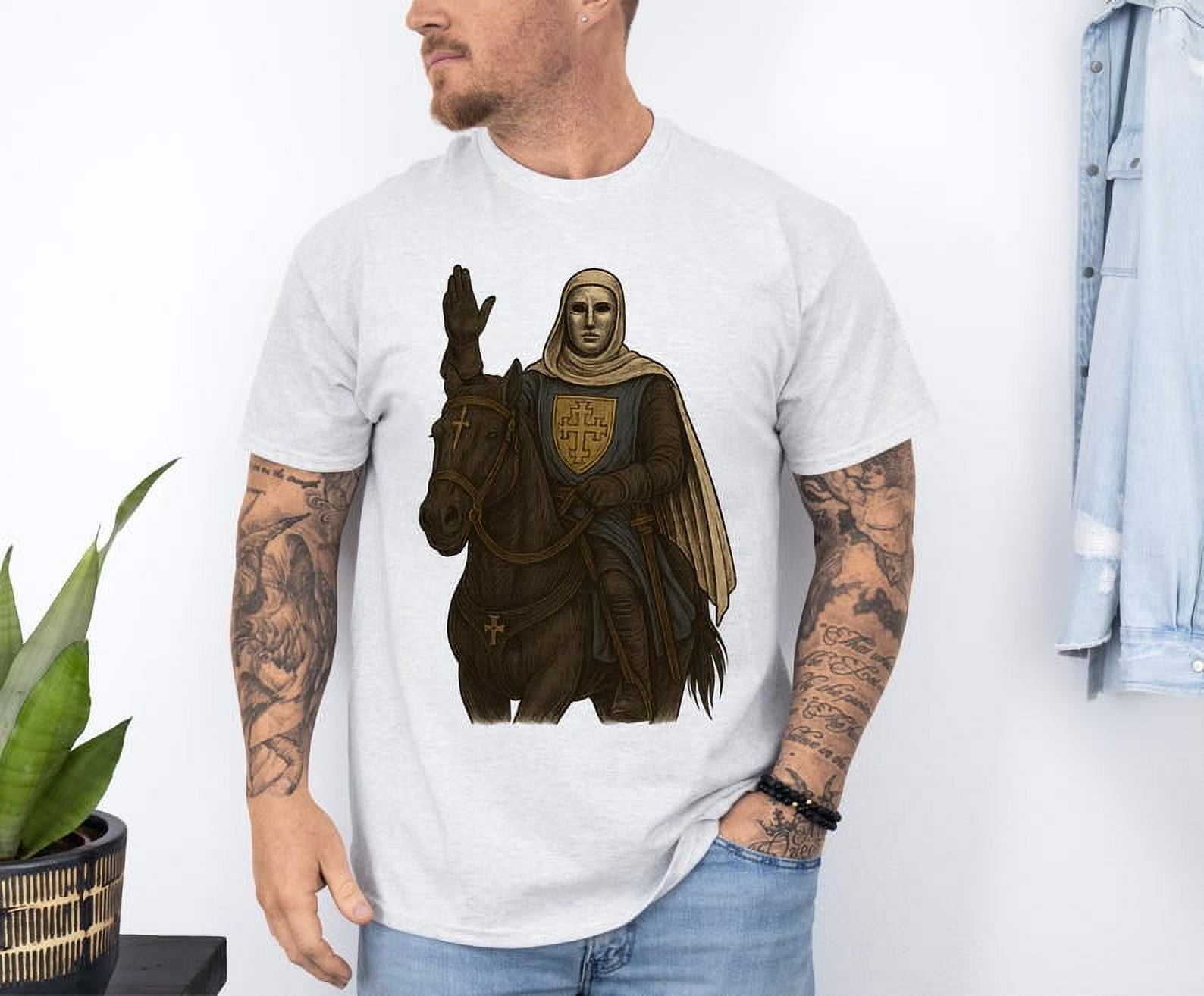 King Baldwin T-Shirt, Veiled Crusader Tee, Medieval Knight Graphic Shirt, Kingdom of Heaven ...