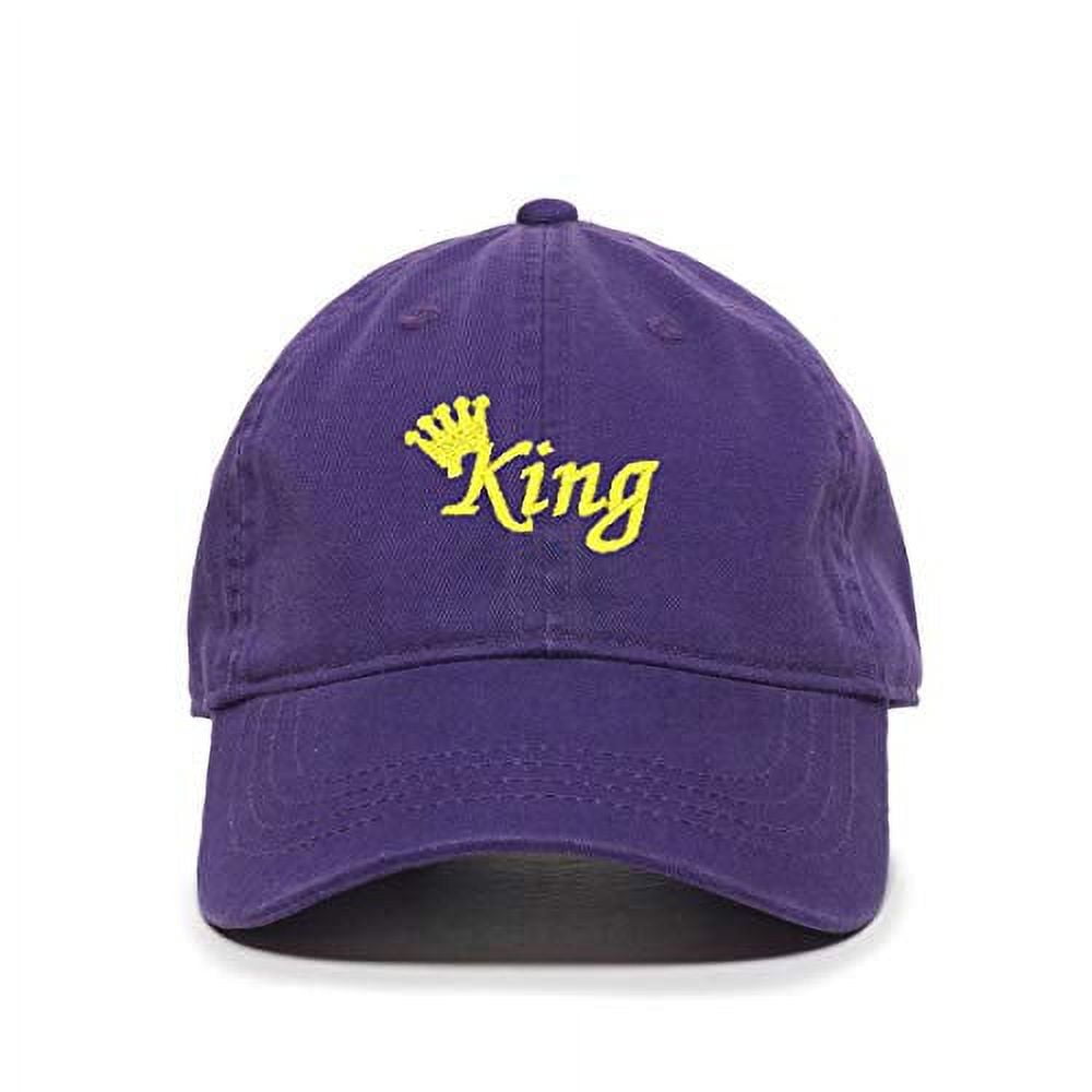 King Baseball Cap Embroidered Cotton Adjustable Dad Hat Purple ...