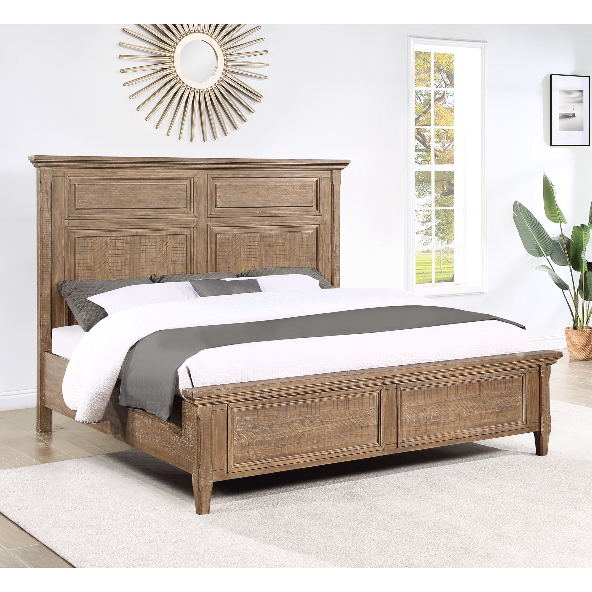 King Bed In Dark Brown - Made With Pine And Engineered Woods Combines ...