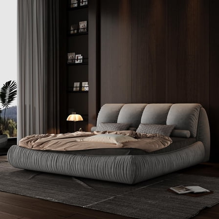 Acacia Kaylin King Size Solid Wood Bed Frame with Platform Headboard ...
