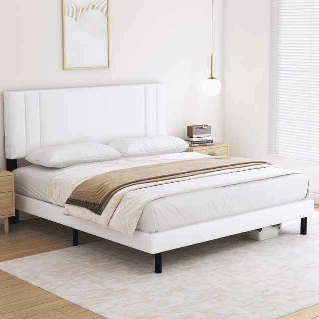 King Bed Frame,HAIIDE King Size Platform Bed Frame with Fabric ...