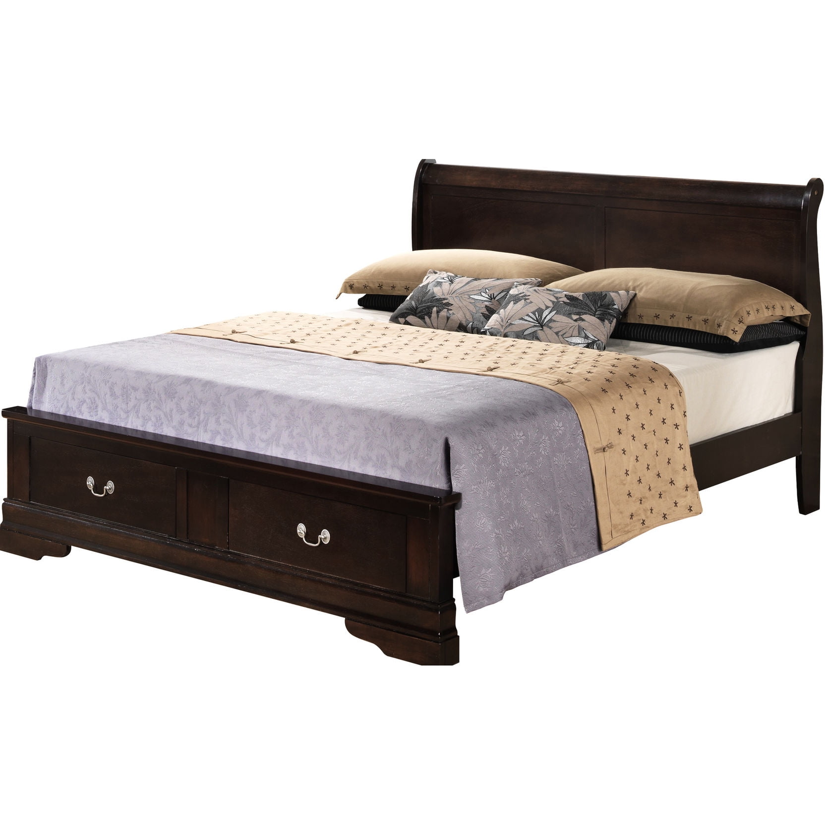 King Bed | Real Wood Construction | Elegant Bedroom - Walmart.com