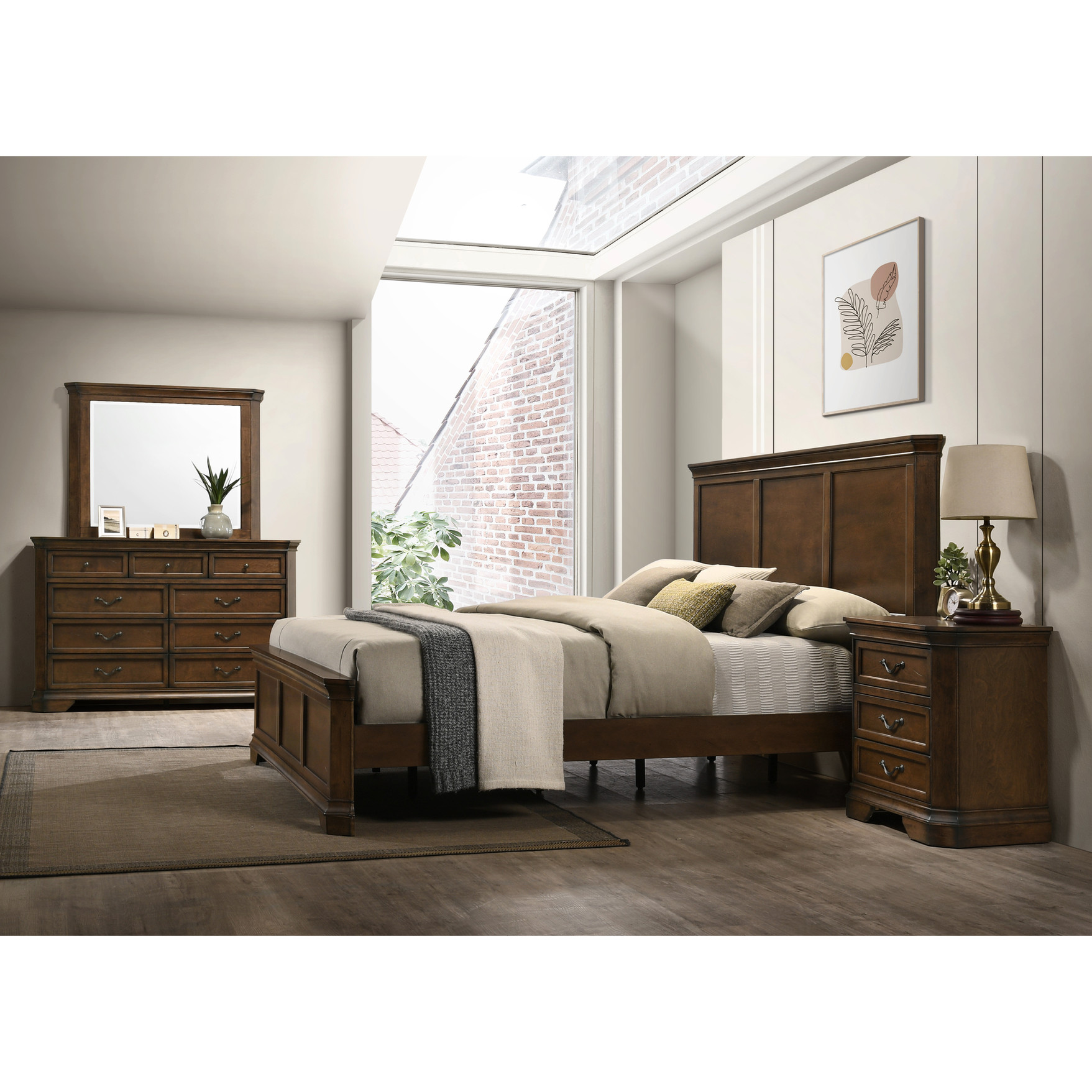 King Bed Set with Sliding Drawers and Pewter Handles - Functional ...