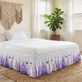 King Bed Skirt 16 Inch Drop, Watercolor Purple Flower Lavender ...