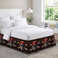 King Bed Skirt 18 Inch Drop, Abstract Punk Pirate Skull Easy Fit Wrap ...